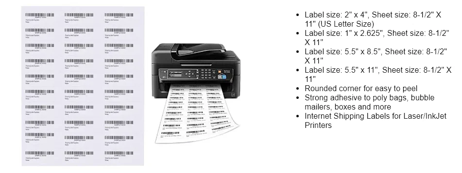 Half Sheet Shipping Label 8.5"x11" Sheet Label A4 Sticker Paper For ...