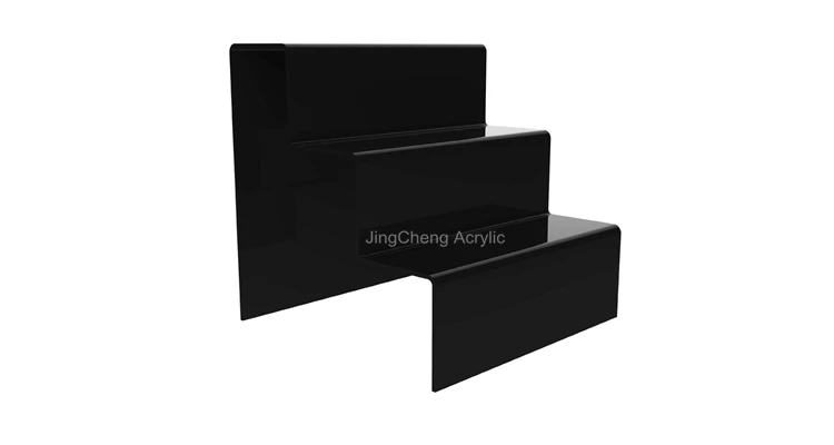 POS Black Acrylic Display Stand, Black Acrylic Step Display Rack, 3 ...