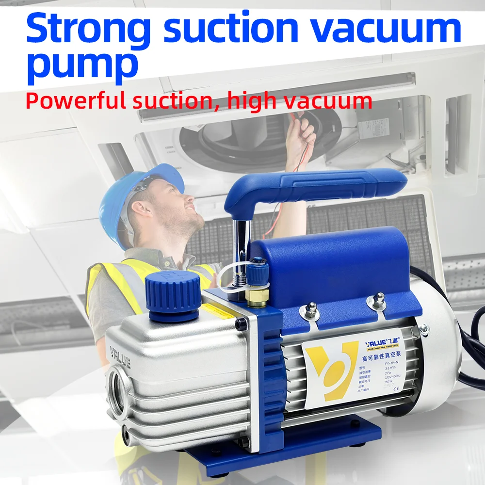 High HVAC Rotary Vane Mini Single Stage Vacuum Pump 2.1 CFM