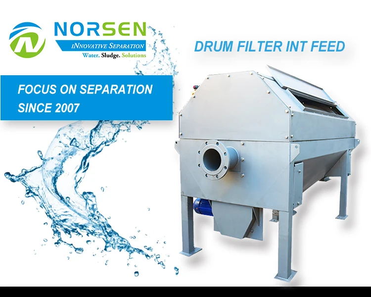 New Internally-Fed Rotary Drum Screen for Wastewater Treatment