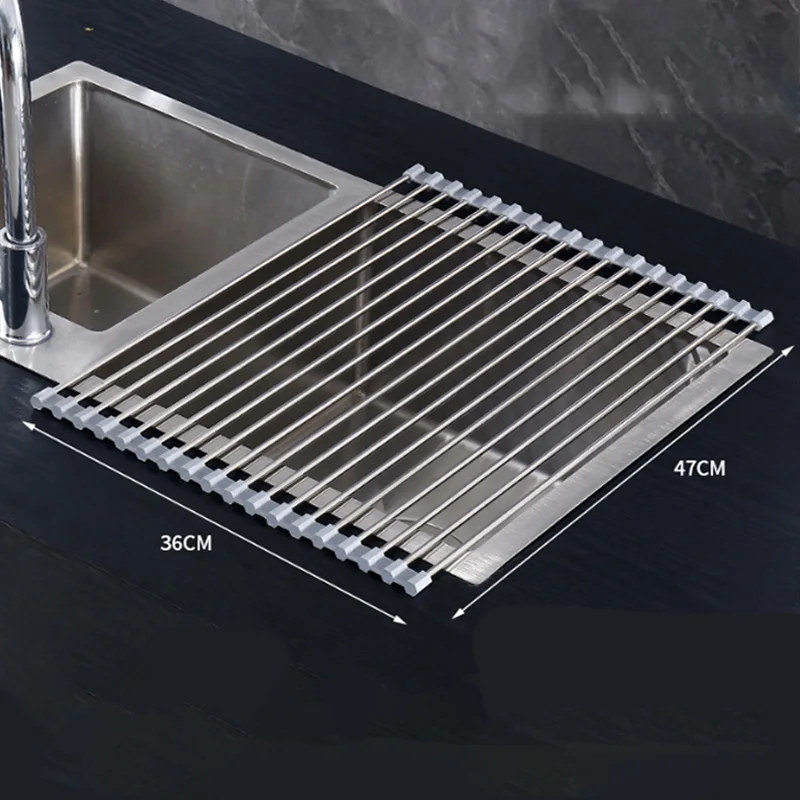 Foldable Dish Drying Rack Drainer Shelf Drain Tray Folding Sink ...