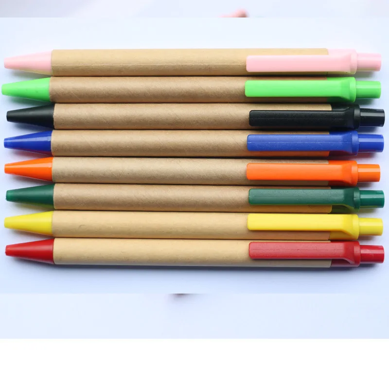 Environmentally-friendly Retractable Recycle Craft Paper Tube Ball Pen ...