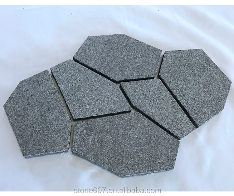 SH STONE Dark Grey Granite Interlocking Paving Stone for Garden Walkway ...