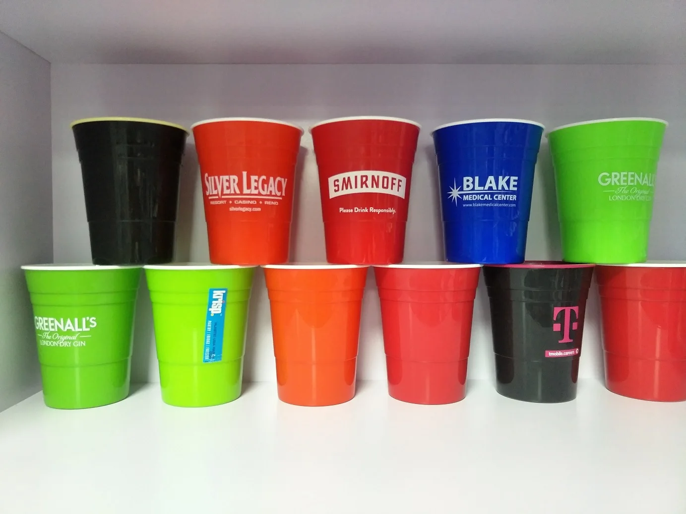 Custom Double Wall Plastic Party Cups 16 Oz. Reusable Melamine Cups