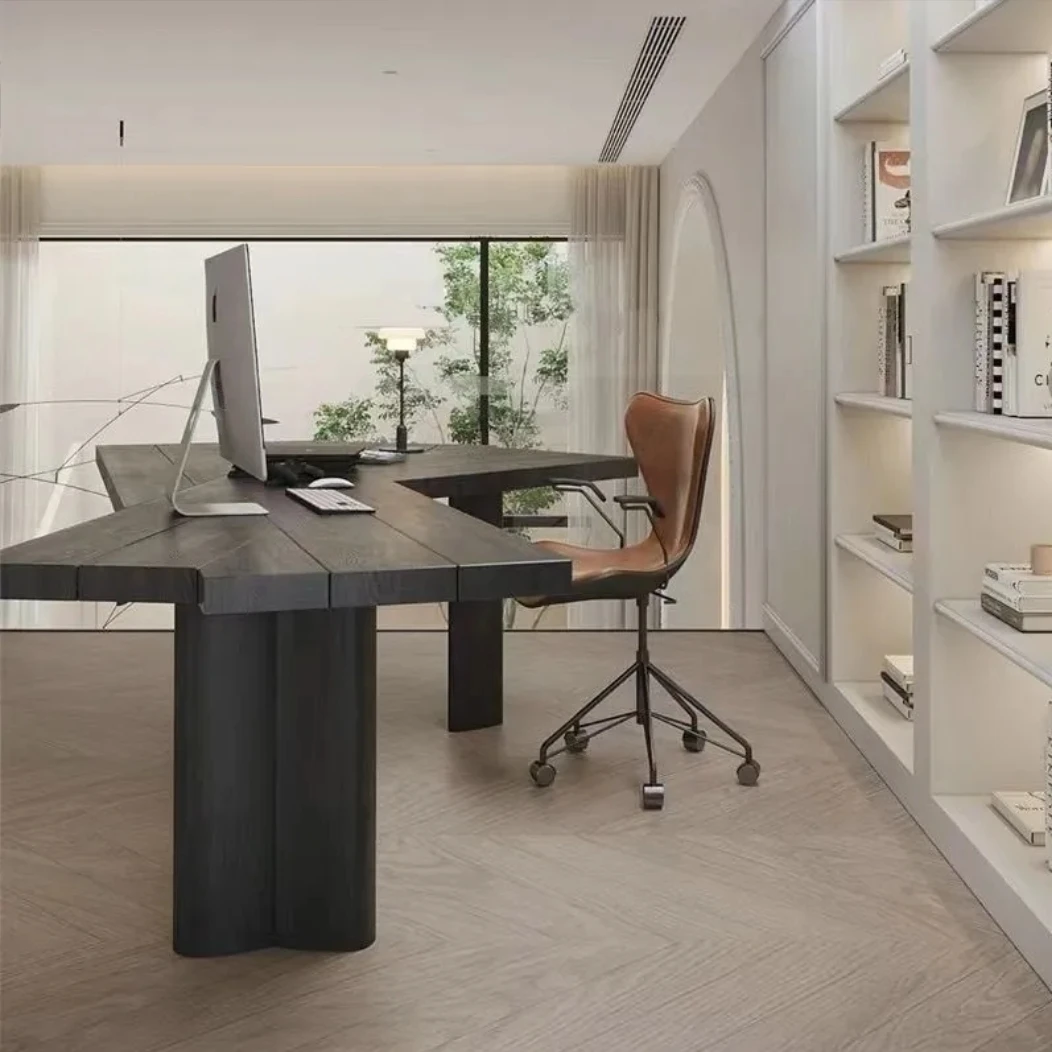 Modern Luxury Minimalist Designer Desk Simple Solid Wood Workbench ...