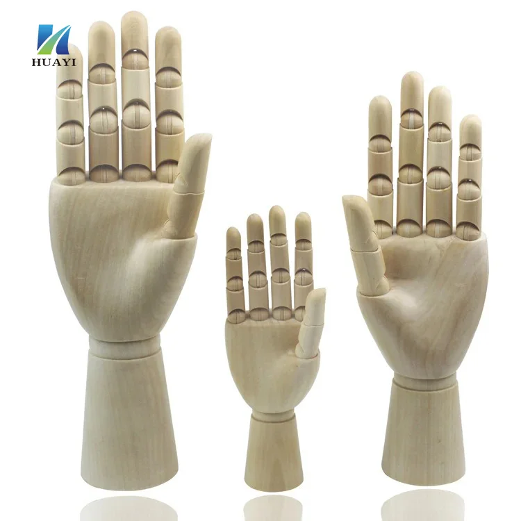 Flexible Finger Puppets Mannequin Hand Model Wooden Manikin Hand ...
