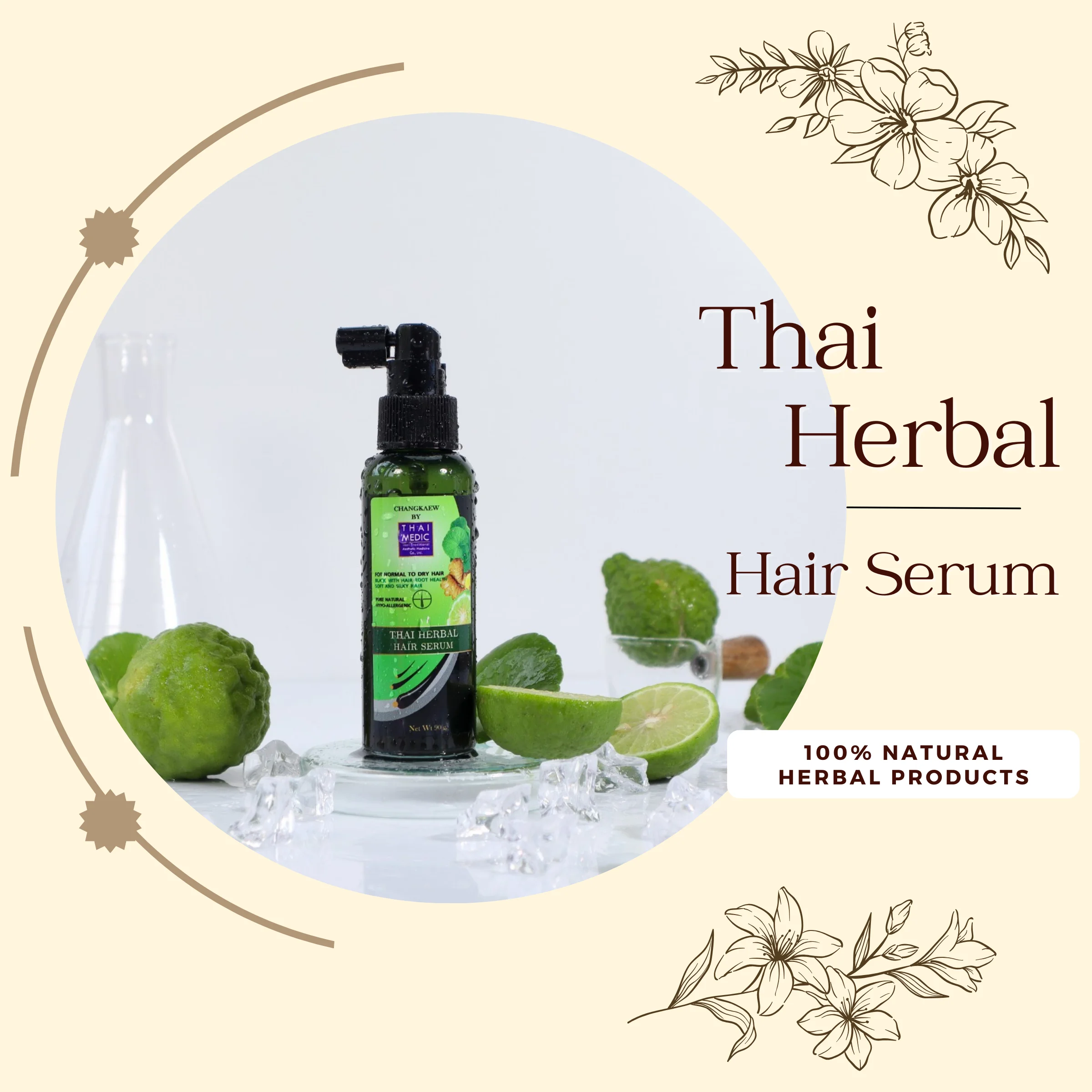 Thai Herbal Hair Serum Growth Serum Natural Thai Hair Strengthening ...