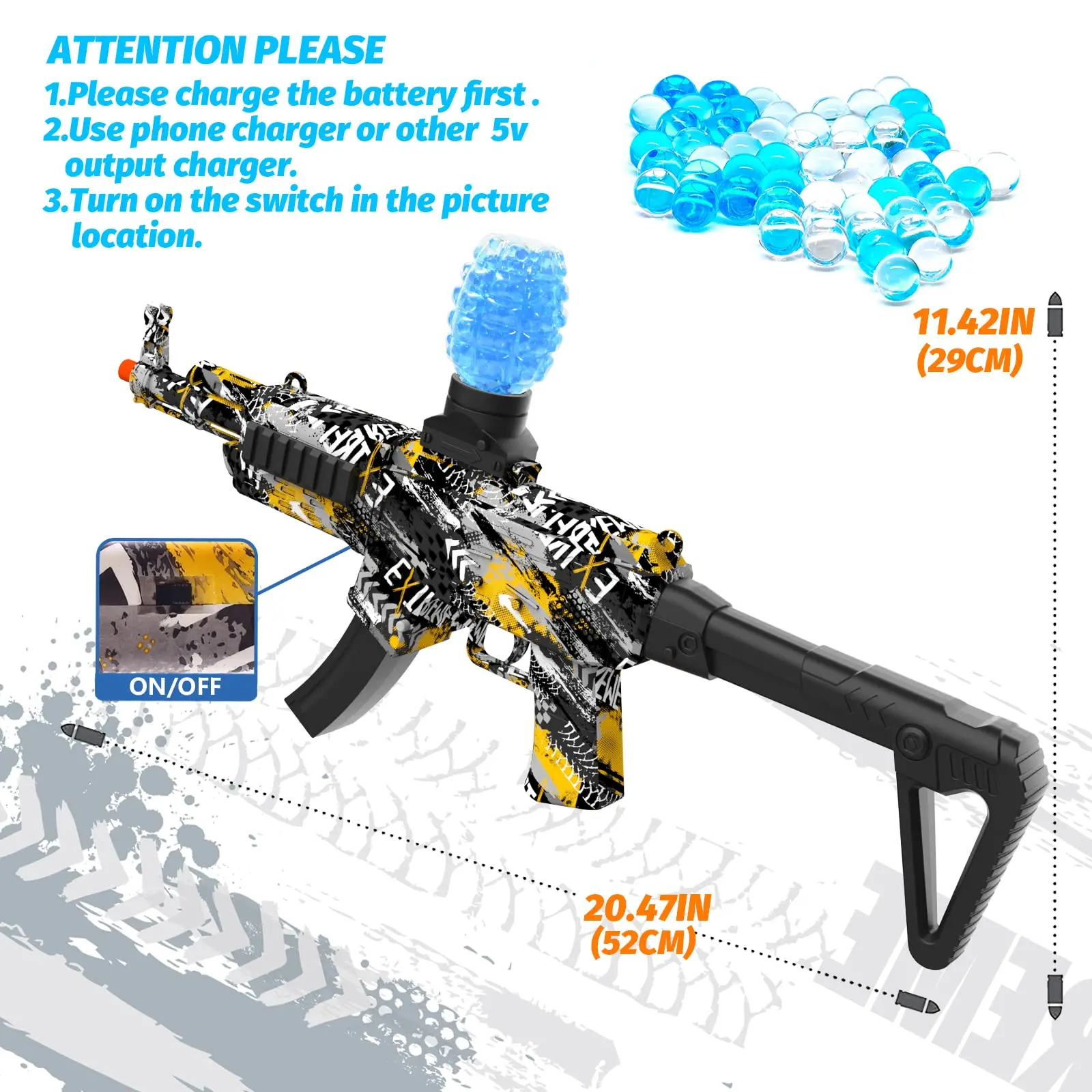 Flavour Water Uzi Jel Gel Ball Blaster Toy Gun Pistol Ammo Orbi ...