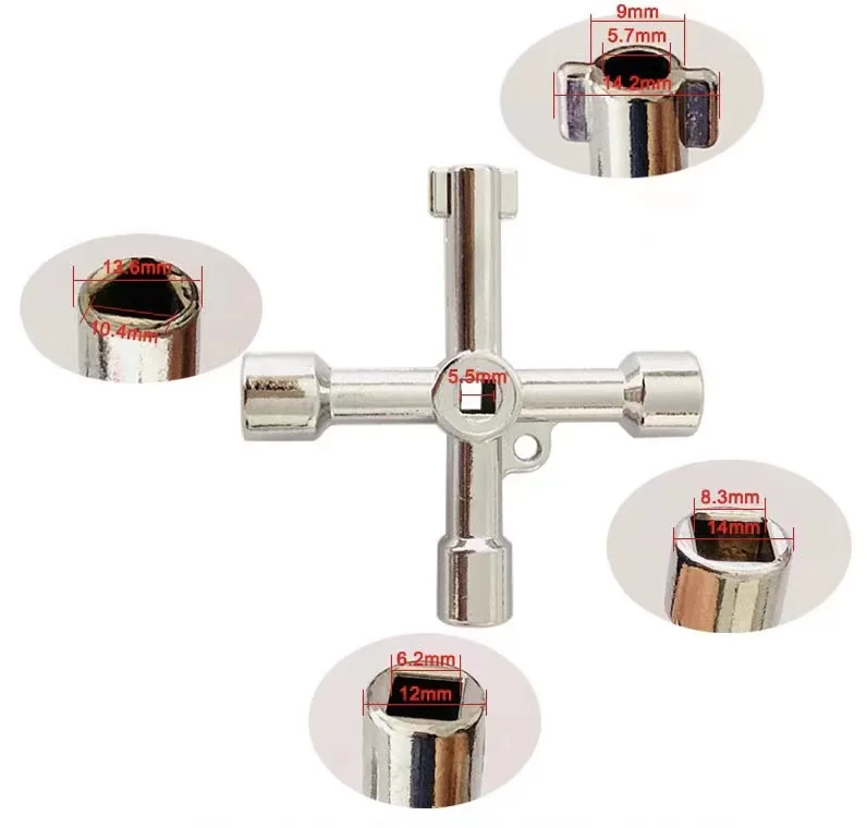 Black And Silver Cross Wrench Key - Buy 4-way Key Multi-functional ...