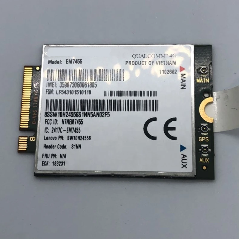 Wireless EM7455 LTE 4G NGFF Module DW5811E 3P10Y 300 M para E7270 E7470 ...