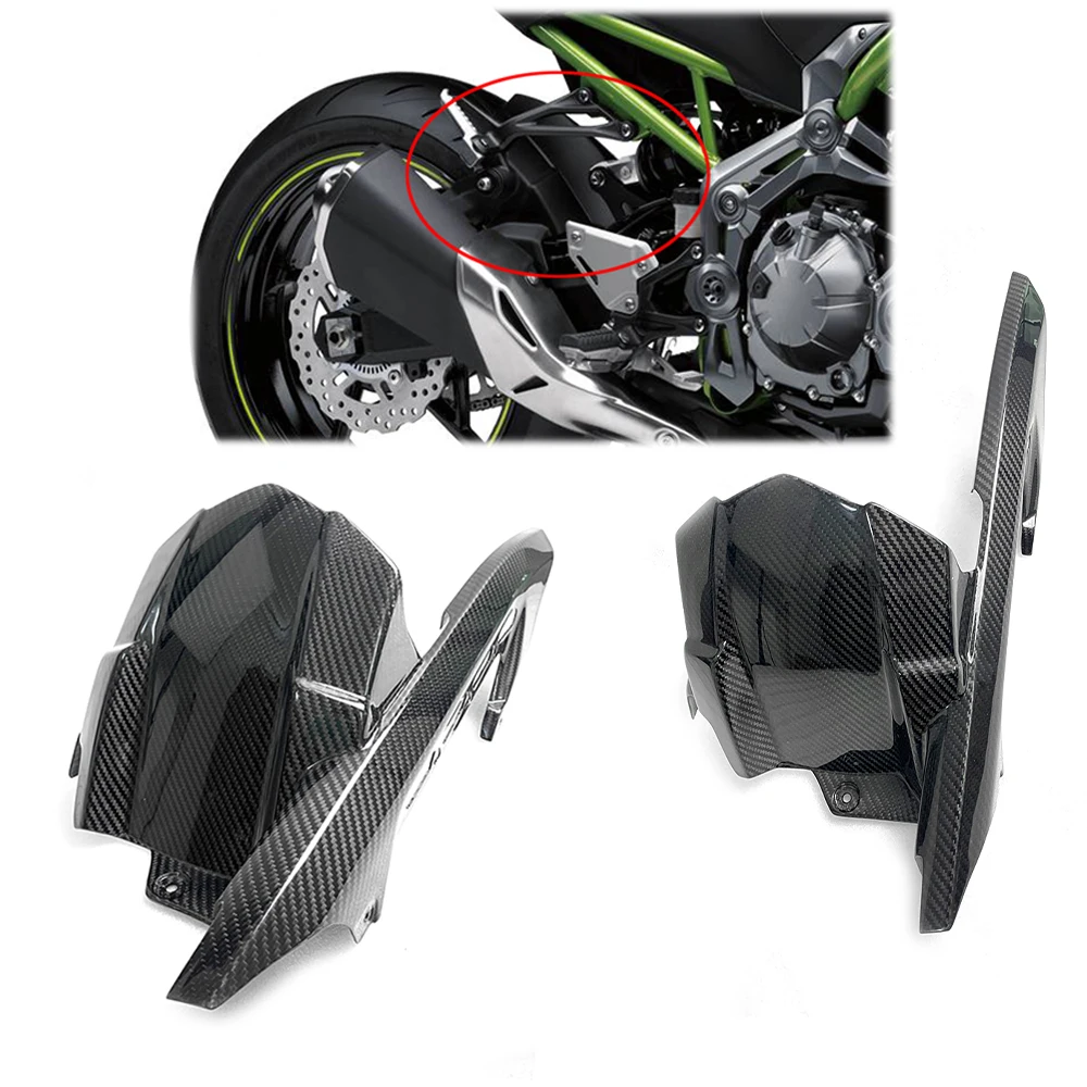 Carbon Fiber Motorcycle Rear Fender With Chain Guard Cover Splash Mud ...
