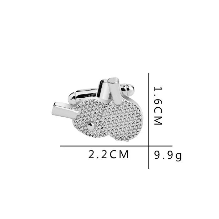 Personality Creative Table Tennis Men Silver Cufflinks for Shirt ...