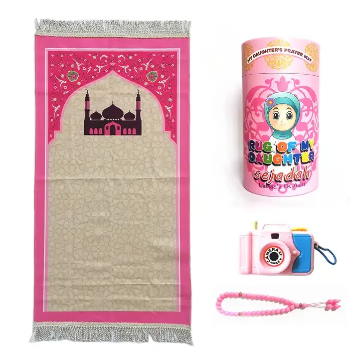 Cartoon Muslim Islamic Kids Prayer Mat Portable Prayer Mat Padded Kids ...