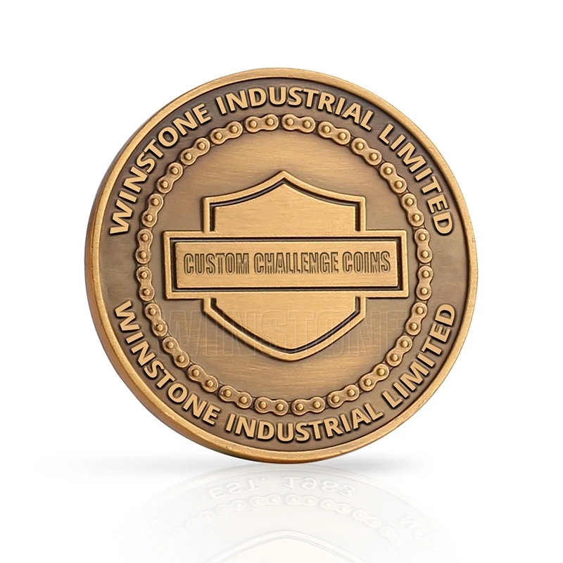 Custom 3D Eagle Die Cast Antique Gold Challenge Coins