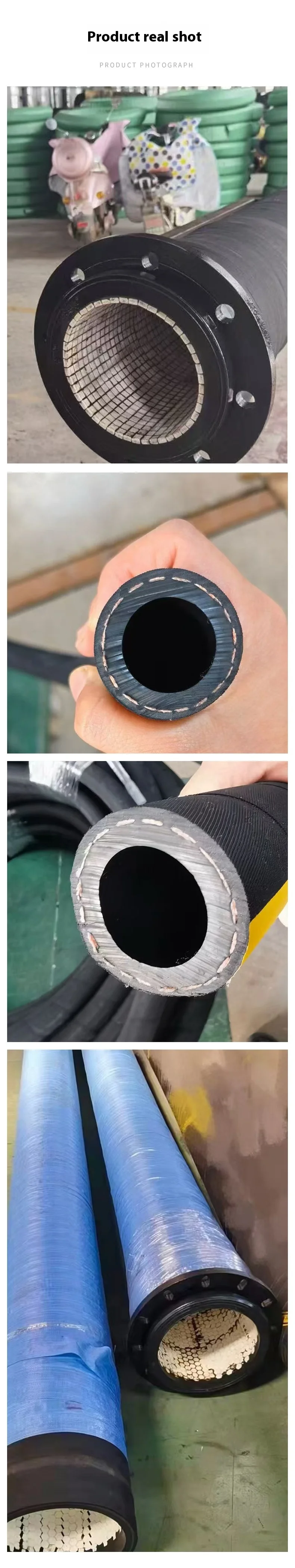High Pressure Ash Conveying Rubber Hoses Special Sandblasting High Wear ...