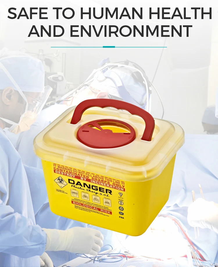 5 Litre Medical Clinical Sharps Container For Ambulance - Buy Sharps ...