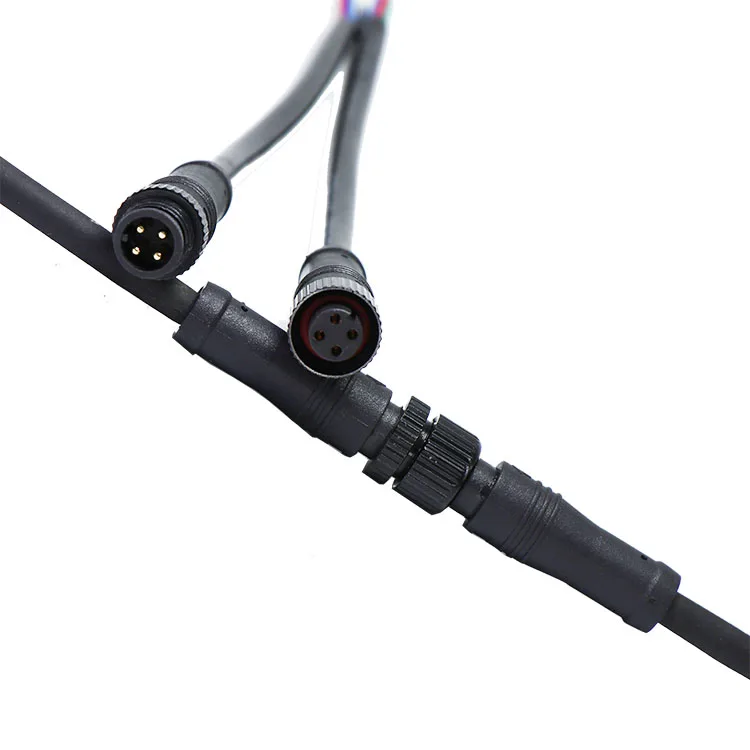 M12 Circular Connector Waterproof 6 Pin Cable Panel Connector Sealed ...