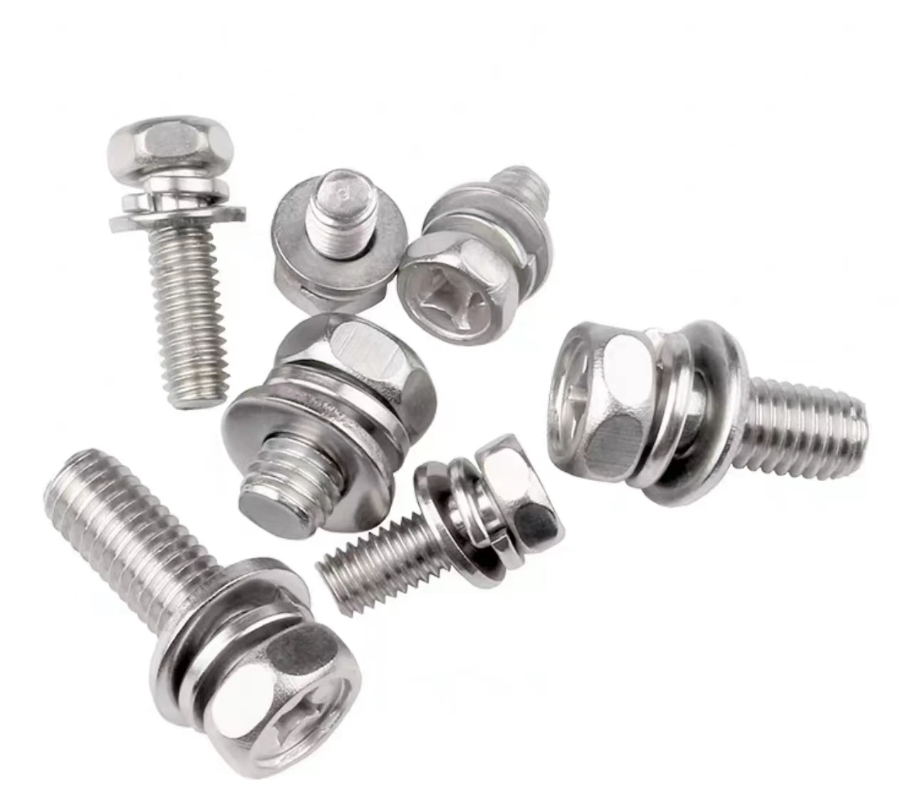 304 Stainless Steel Cross External Hexagonal Three Combination Screws ...