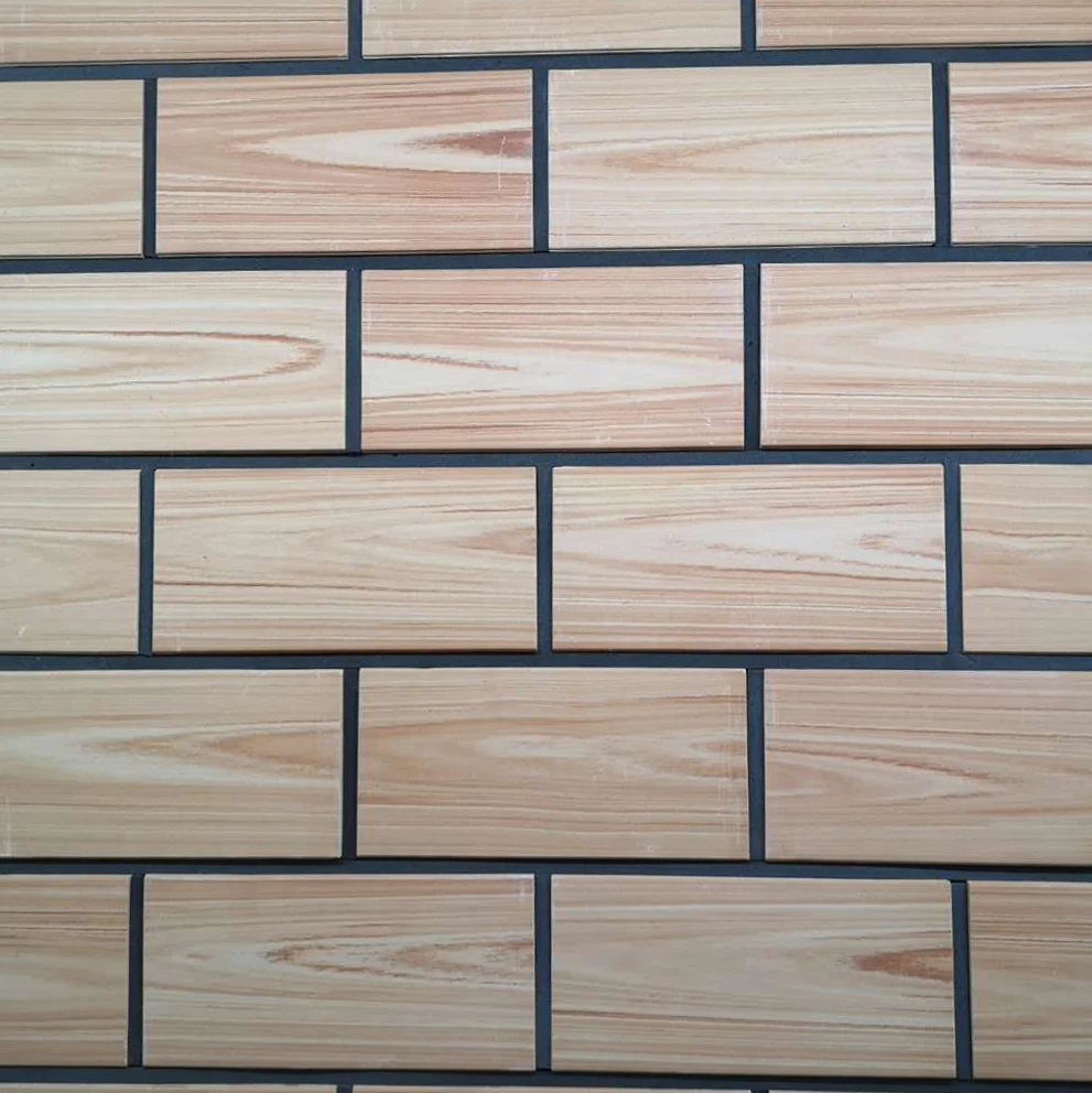 Ceramic Wood Grain Brick Wall Tile - Durable & Stylish