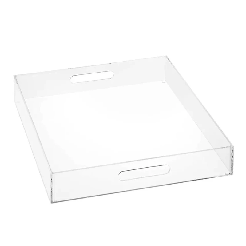 High Quality Transparent Acrylic Organizer Square Food Tray Organizer ...