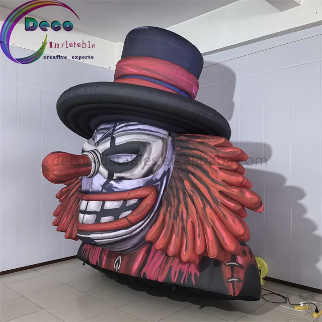 European New 3-meter-high Inflatable Clown Head with Top Hat for ...