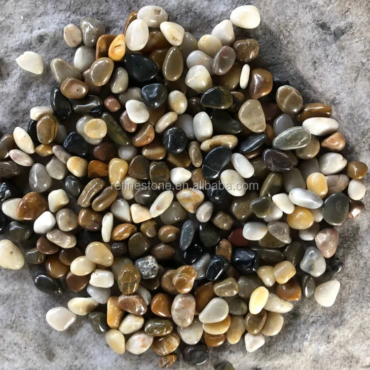 Polished Natural River Pebble Stone Multicolor Cobble & Pebble Round ...