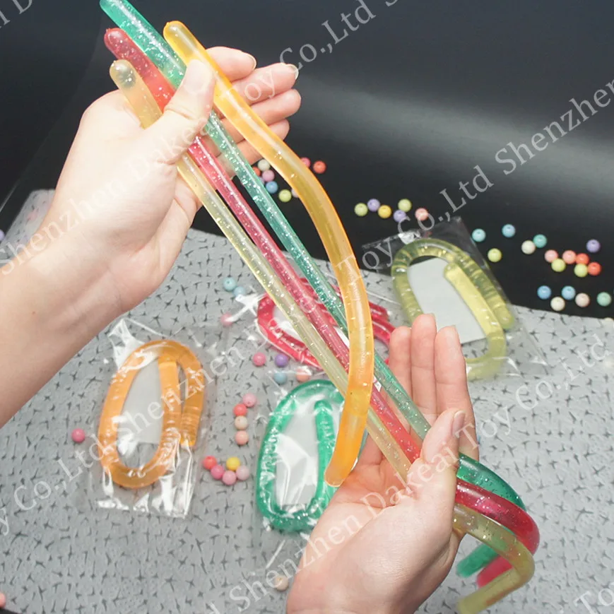 Assorted Stretchy Strings Fidget Sensory Jelly Strings Stretches With A ...