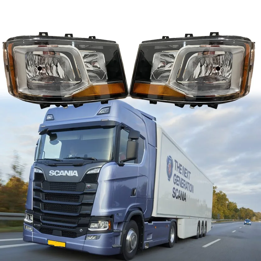 1PCS Left/Right Manual LED DRL Head Lamp for Scania Truck R650 G500 ...