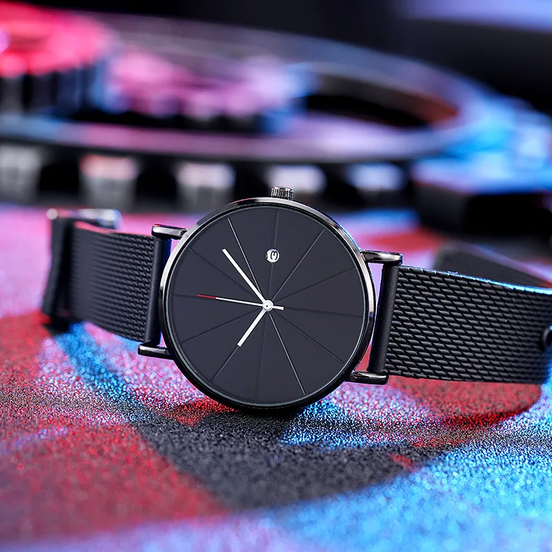 Men's Simple Quartz Watch with Calendar & Mesh Band - Fashionable Alloy ...