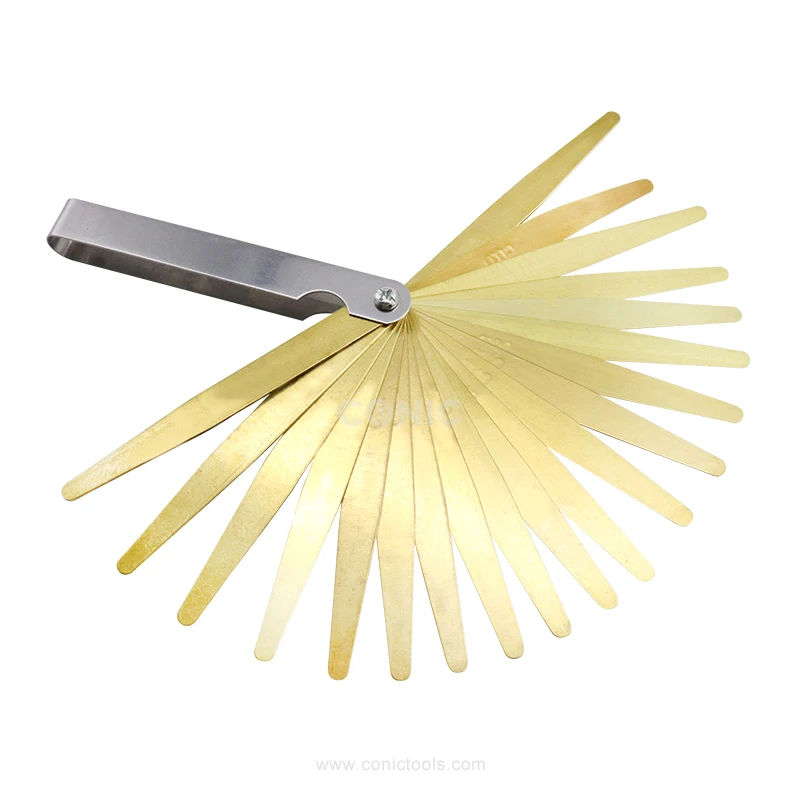 High Precision Brass Feeler Gages - 20 Blades Set