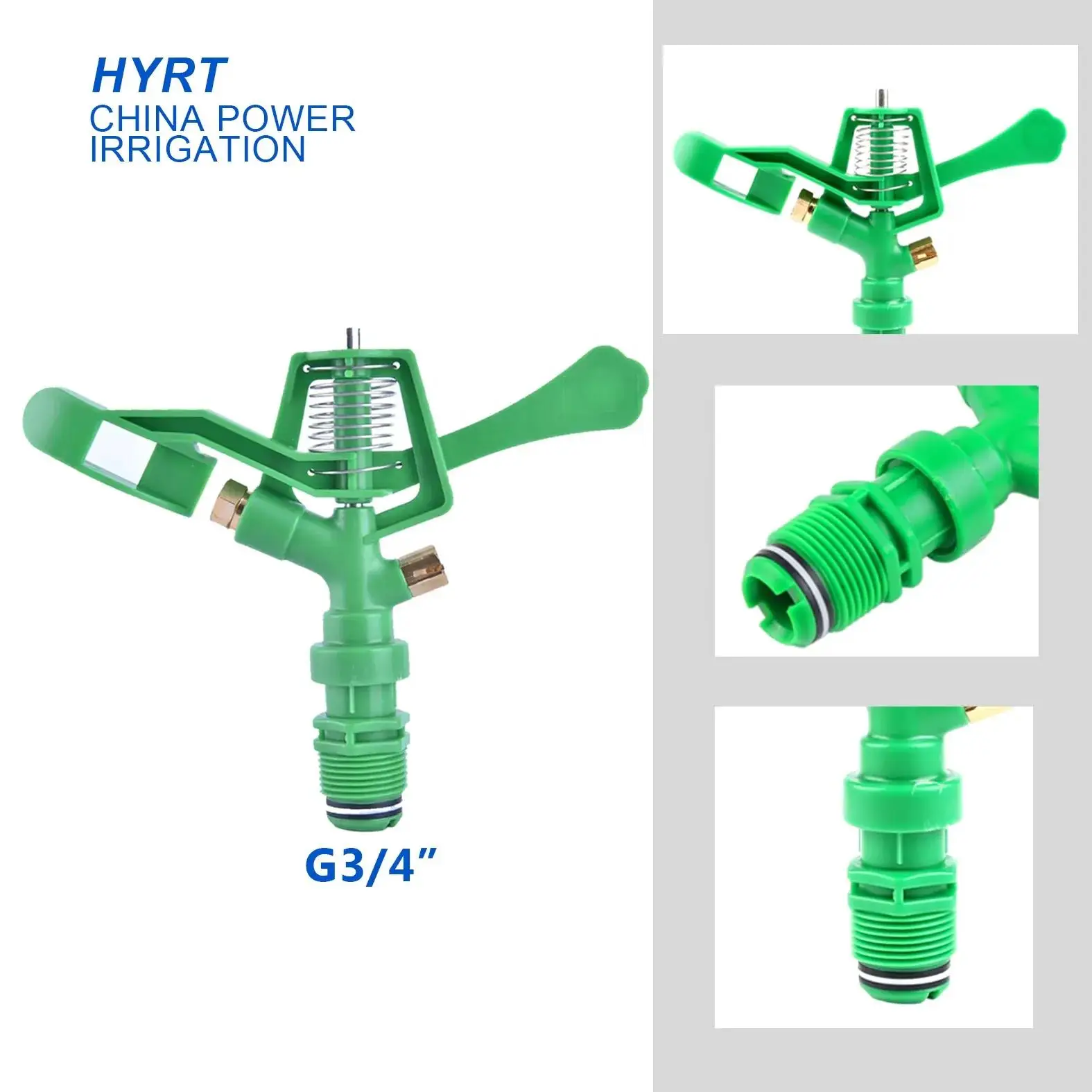 High Quality 3/4 Inch Male Plastic Impact Sprinkler Automatic Water ...