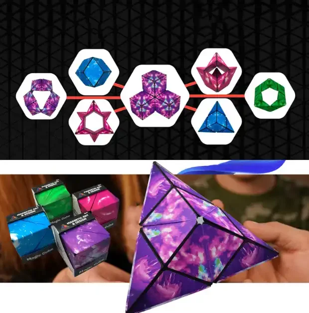 Shape Shiftingfidget Toy Changeable Magnetic Magic Cube For Kids Puzzle ...