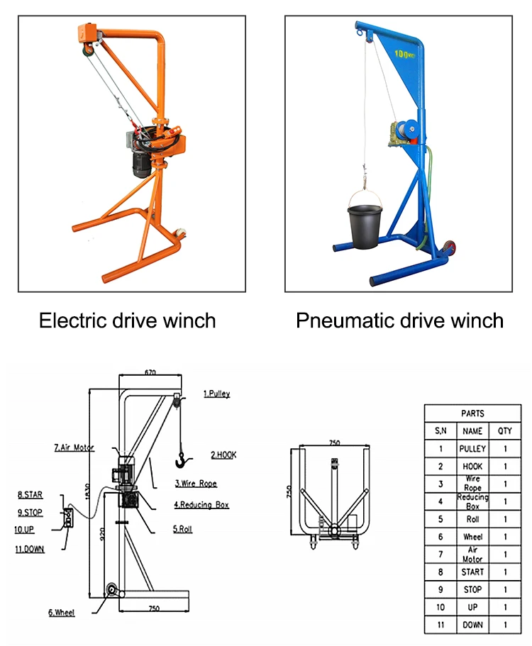 Factory Supply Impa Code 590603-607 100-300 Kg Electric Mucking Winch ...