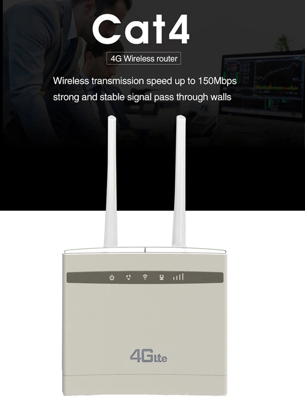 Rj45 Network Ports Dual Sma Antennas 4g Lte Cpe 32 Users Cellular ...