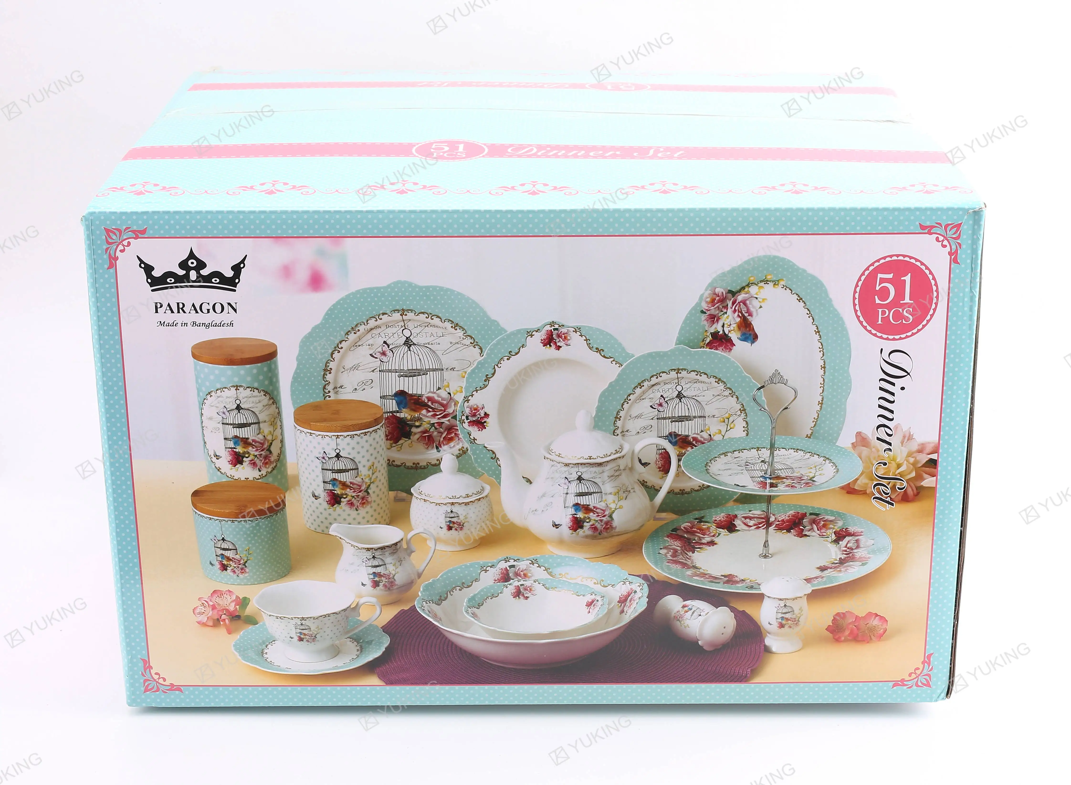 51pcs Bone China Dinnerware Set - Elegant & Sustainable