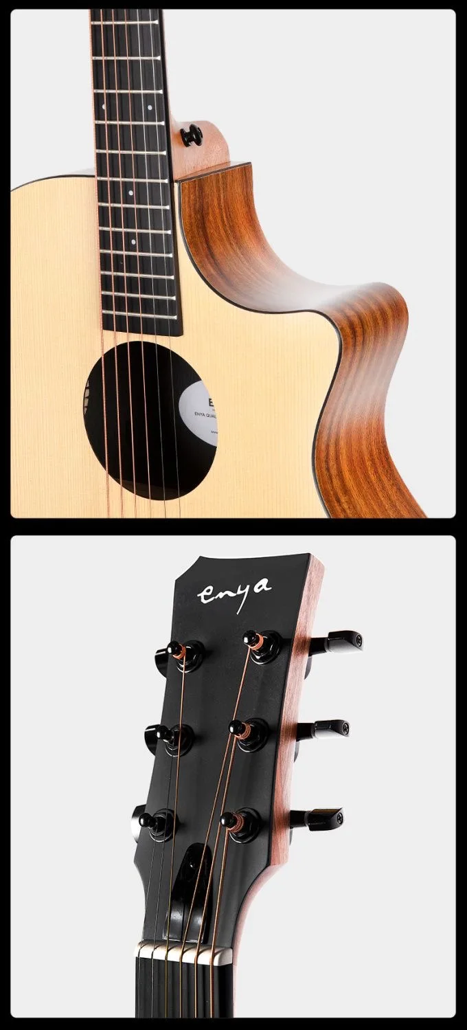 Enya Ega-x0/eq Cutaway 41 Inch Electric Box Version Guitar Mahogany 18 Tooth Black Steel Closed ...