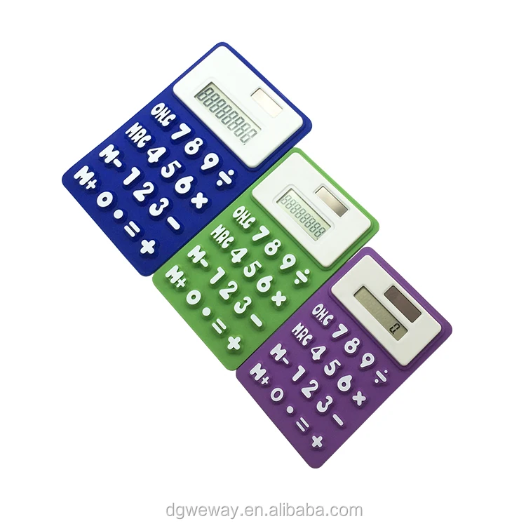 Silicone Flexible Solar-Powered Calculator - Foldable Mini Pocket ...