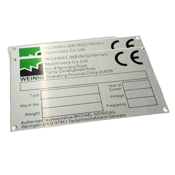 Custom Anodised Aluminum Machine Nameplate Metal Photo Printing ...