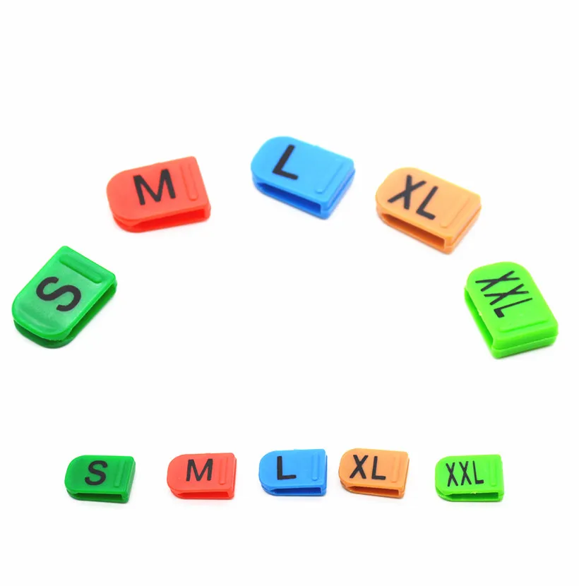 Customizable Colorful Plastic Size Tags & Labels for Clothes Hangers OEM