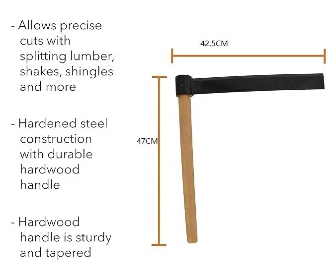 Heavy-Duty Anodized Steel Splitting Froe Tool for Wood Cutting - OEM