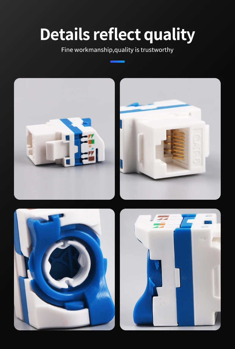 Utp Cat5/cat5e/cat6 Keystone Jack Safelectron Rj45 180 Degree Network Keystone Jack Toolless ...