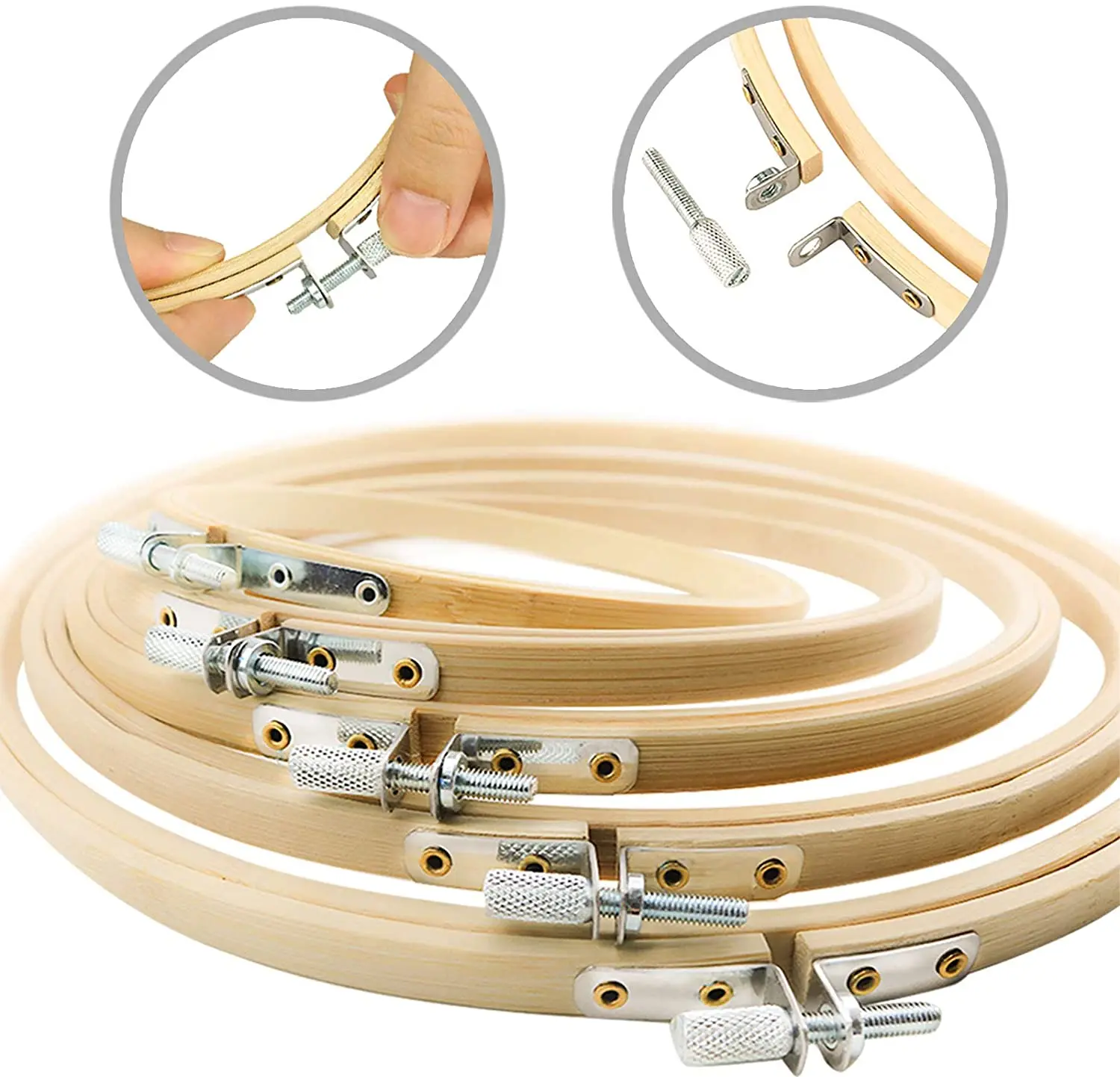 Wholesale Knitting Diy Macrame Metal Screws Wreath Bamboo Frame Circle ...
