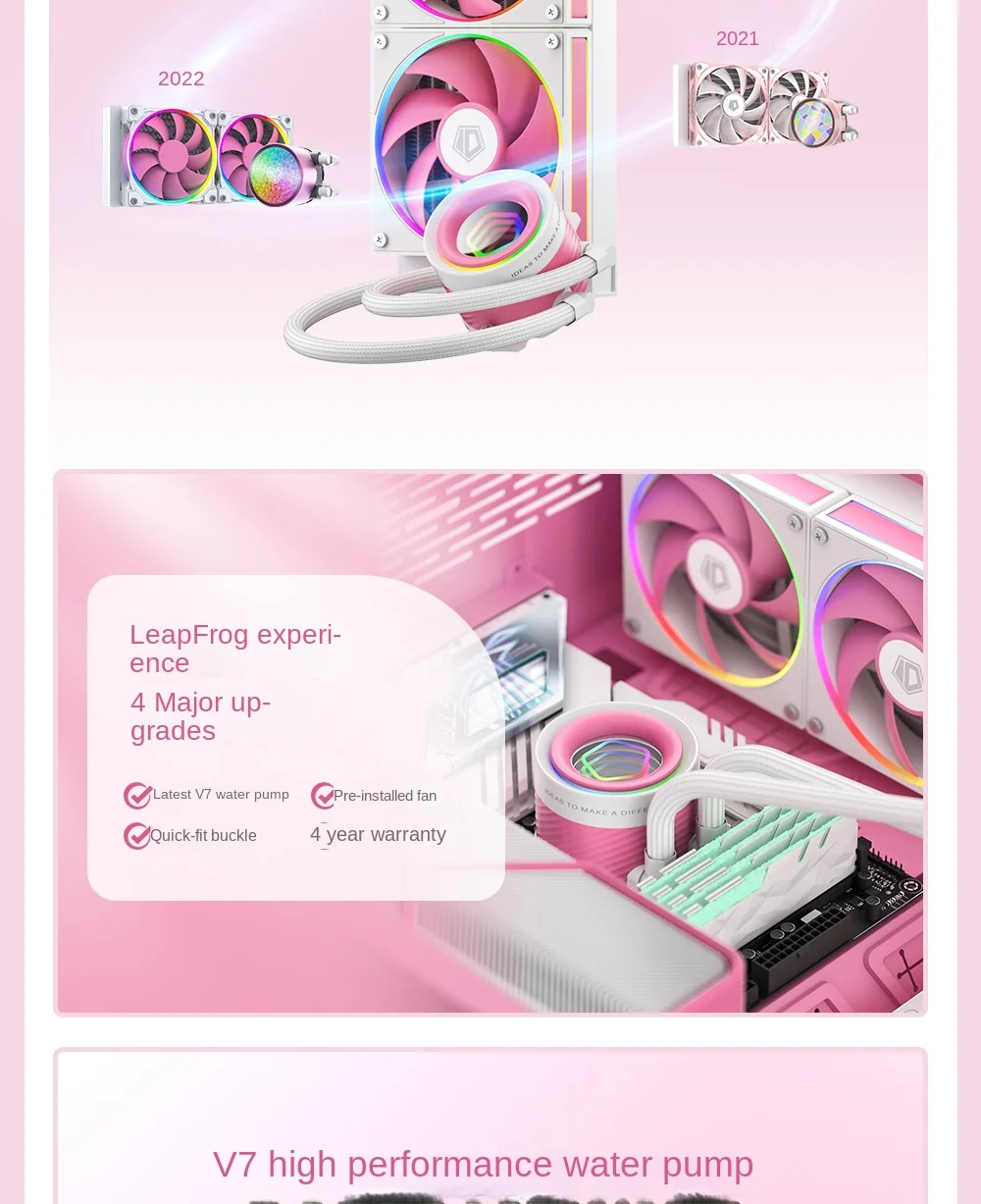 IDCOOLING PINK 240 ARGB - Efficient Water-Cooled CPU Radiator