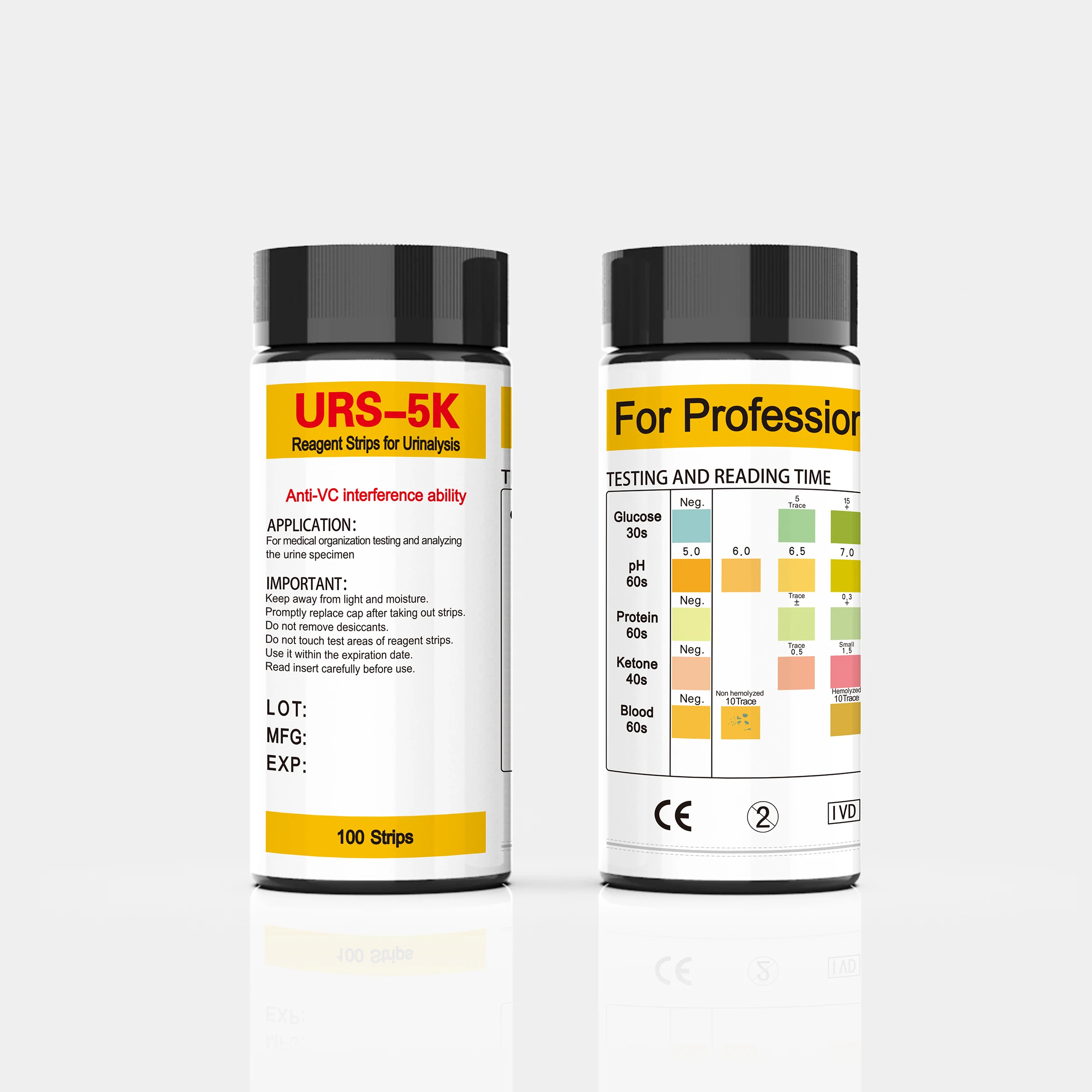 Glucose, PH, Protein, Ketone, Blood Test Strips for Urine,Medical ...