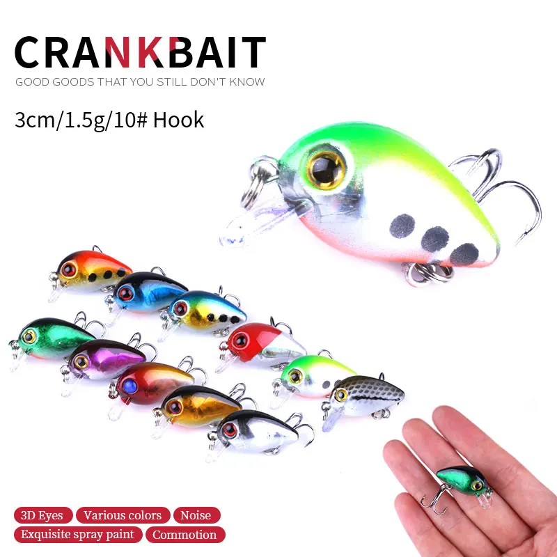 Mini Crankbaits Floating Hard Lure 3cm 1.5g Isca Fishing Bait China ...