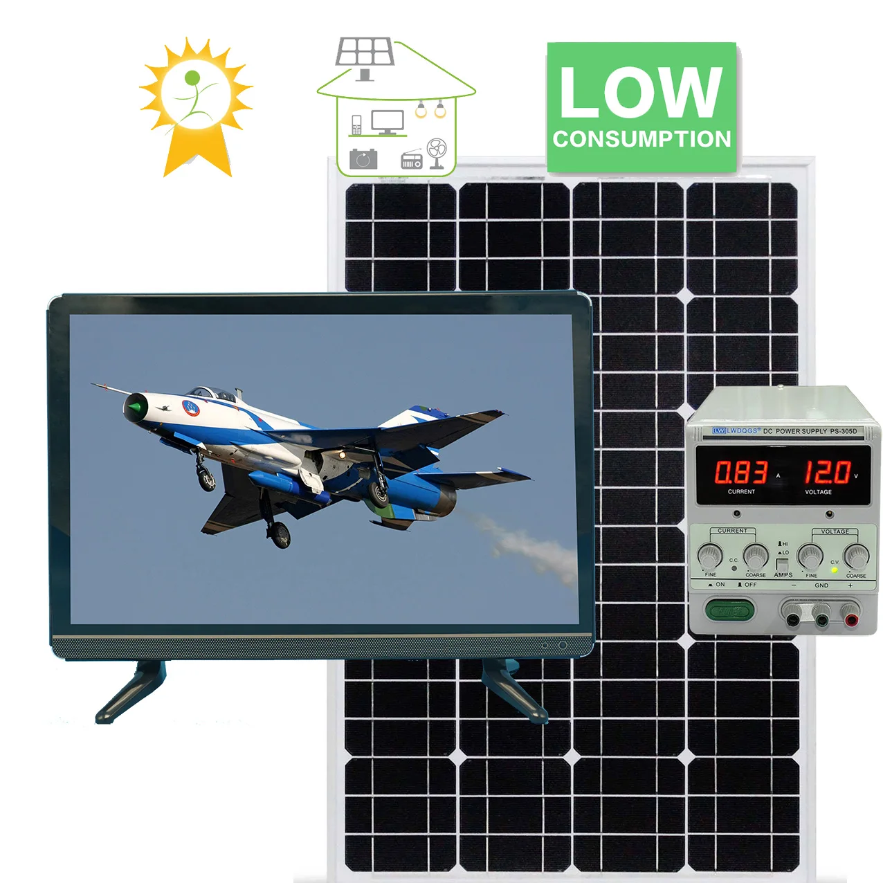 Powered Solar Lcd Tv 12v 220v 15 17 19 22 24 32 43 Inch 12v Dc Led Tv ...