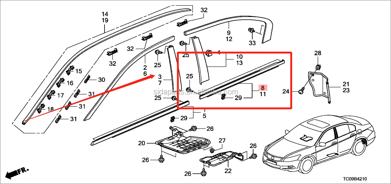 Forsida For Accord 08-13 Cr1/2/3 72910-ta0-a01 72410-ta0-a01 Window ...