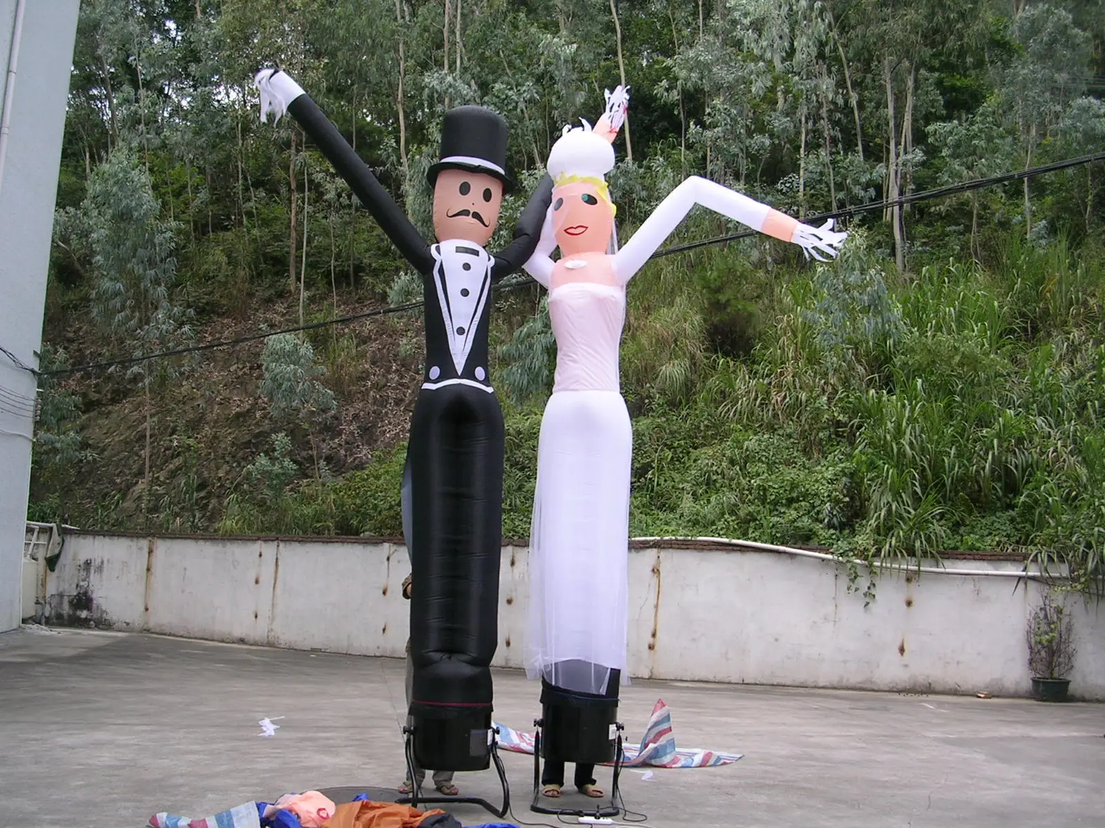 Advertising Married Couple Bride Groom Inflatable Sky Dancer for Wedding