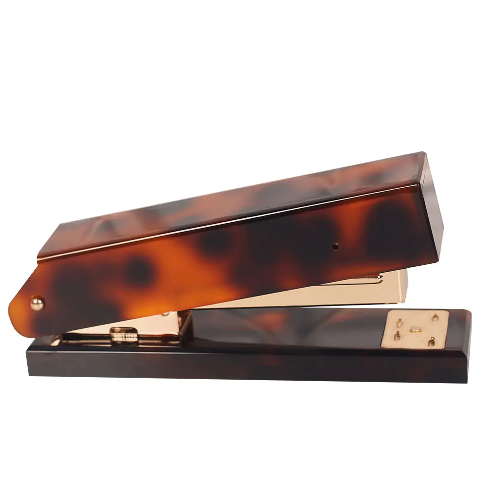 Heavy Duty 24/6 & 26/6 Acrylic Desktop Stapler Rose Gold Tortoiseshell ...