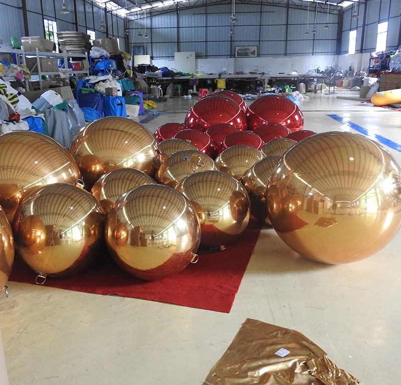 Giant 2m Festival Decoration Inflatable Gold Mirror Ball,Gold Large ...